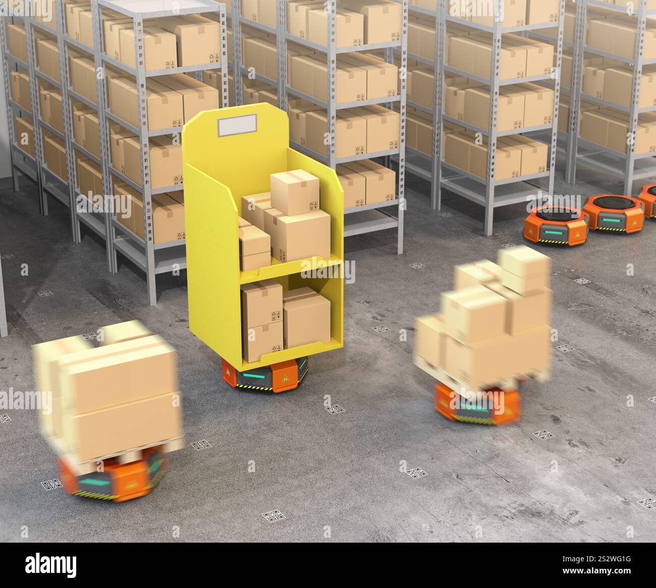 Automatic luggage-carrying robot. Concept of a logistics support robot ...