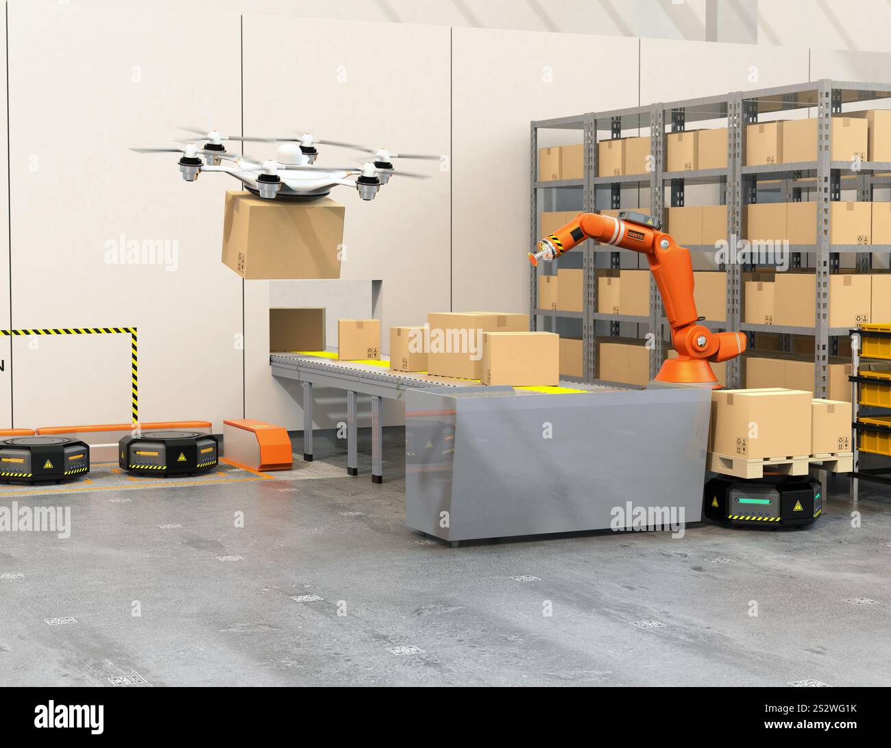 Image of the robot arm of the latest logistics automation equipment ...