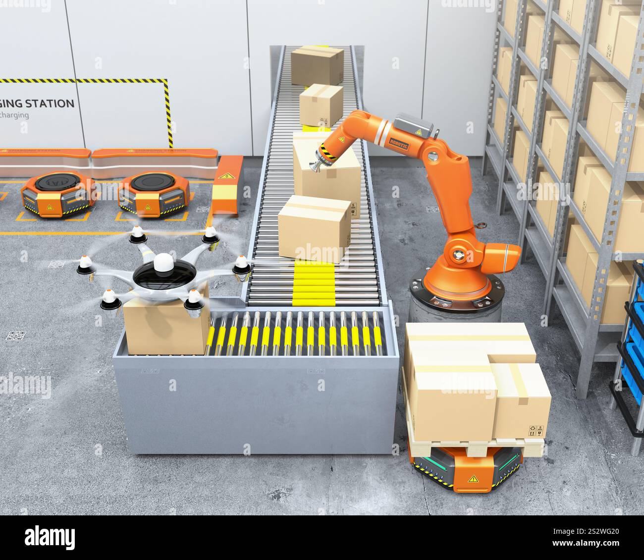 Image of the robot arm of the latest logistics automation equipment ...