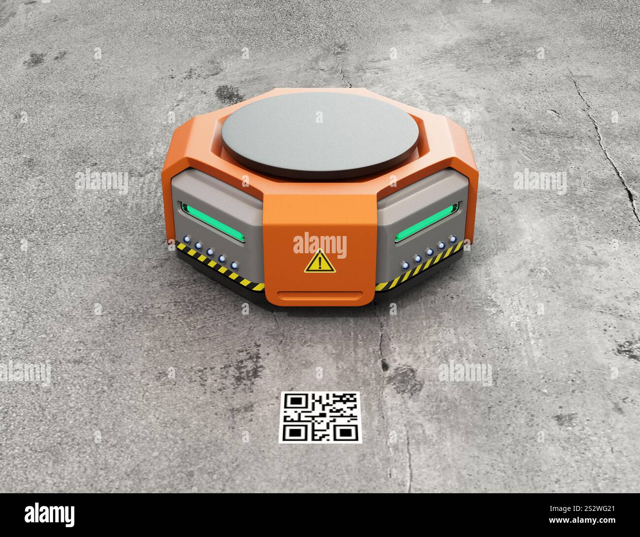 Image of an orange logistics transport support robot Stock Photo - Alamy