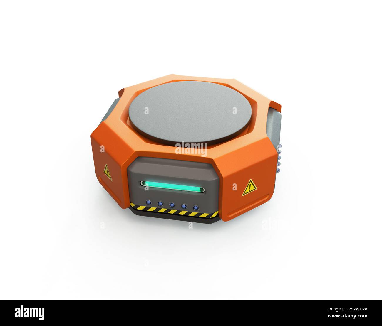 Image of an orange logistics transport support robot Stock Photo - Alamy