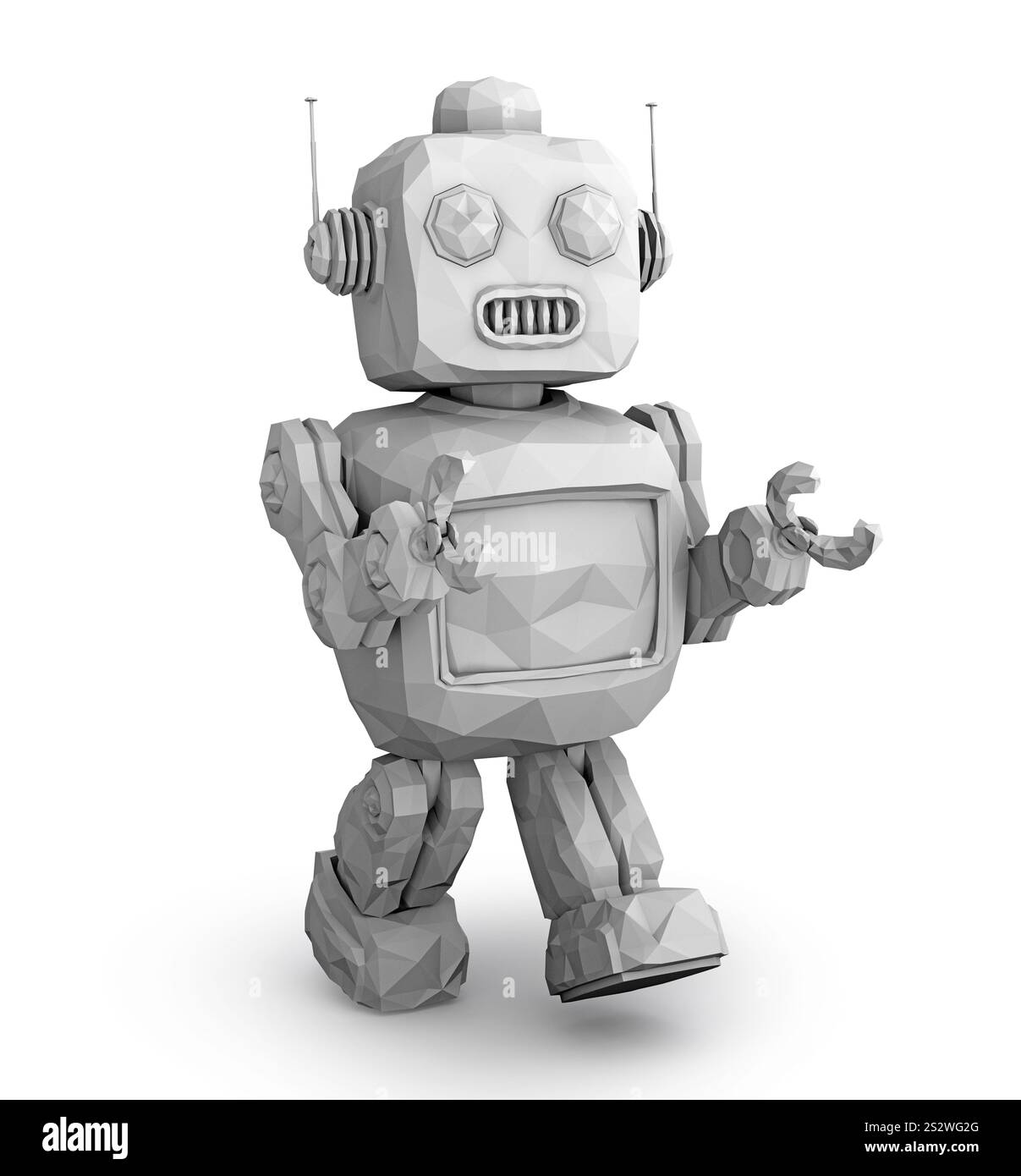 Grey shaded image of retro robot Stock Photo - Alamy