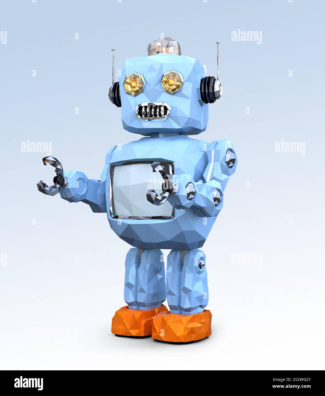 Image of low-poly style retro robot Stock Photo - Alamy