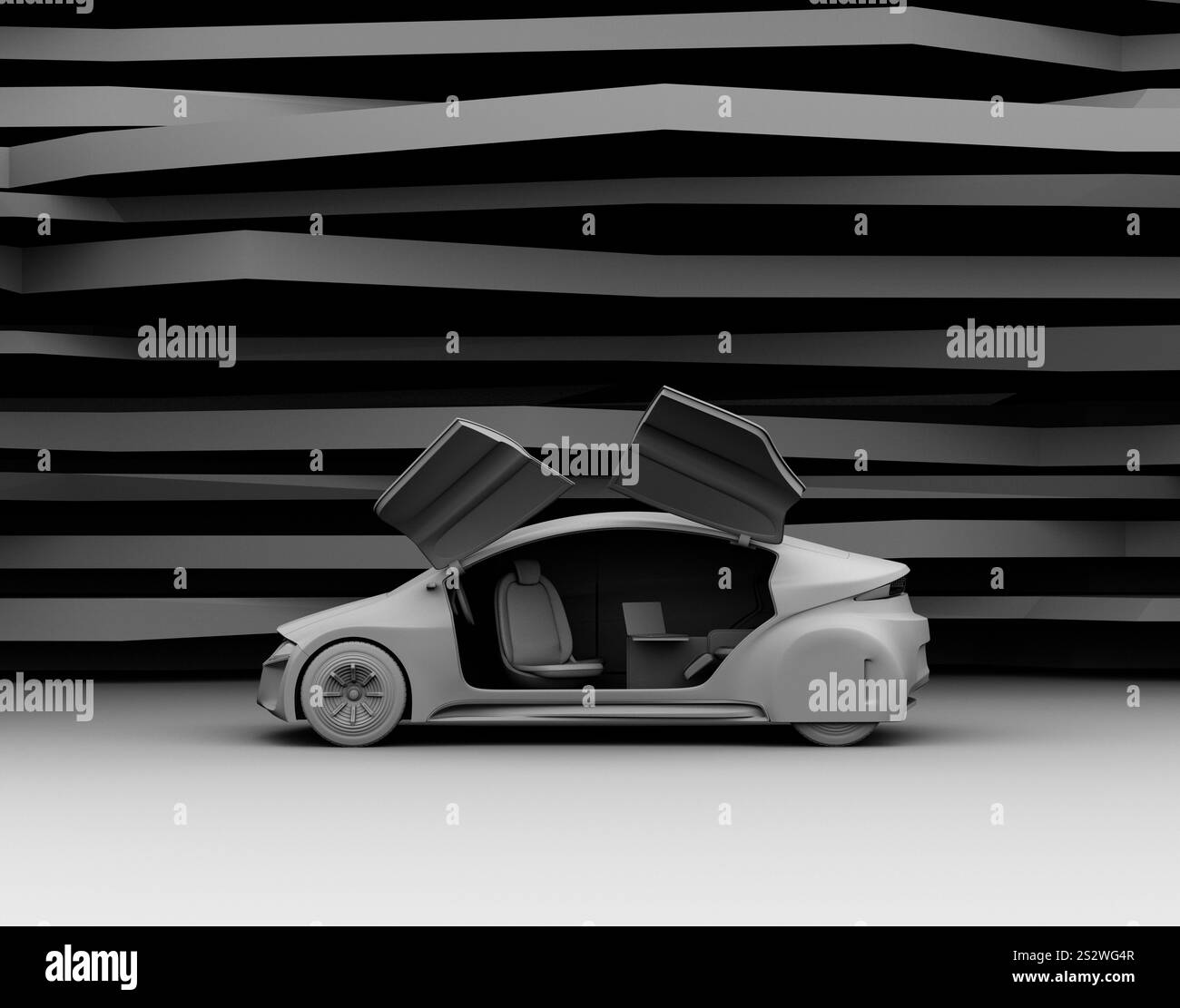 Image of electric car with background grey shading Stock Photo - Alamy