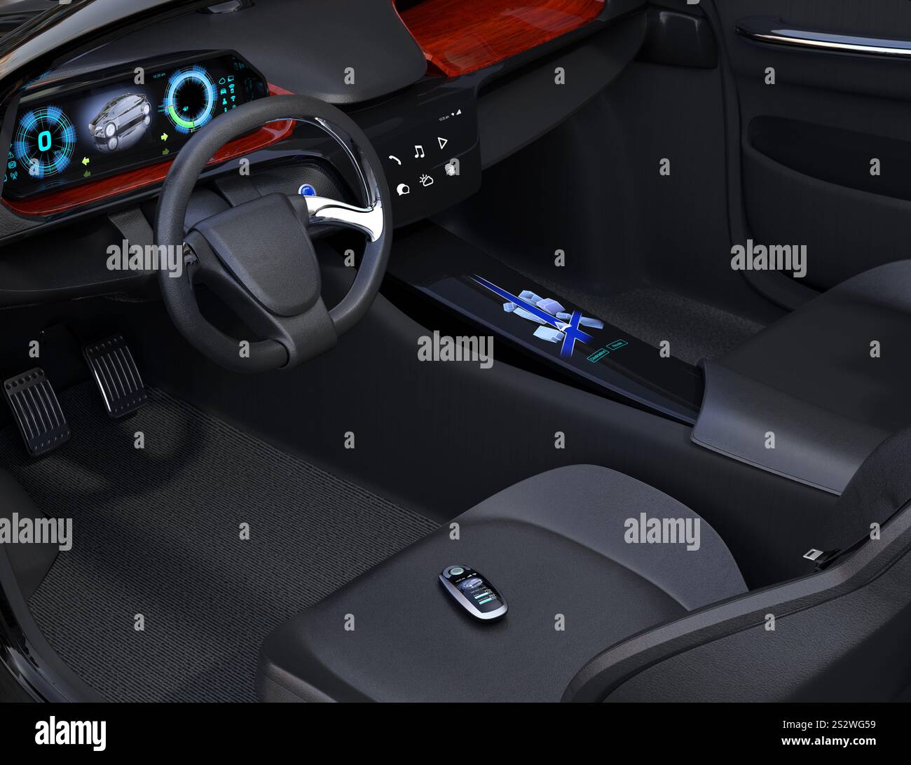 Smart entry key on driver's seat Stock Photo - Alamy