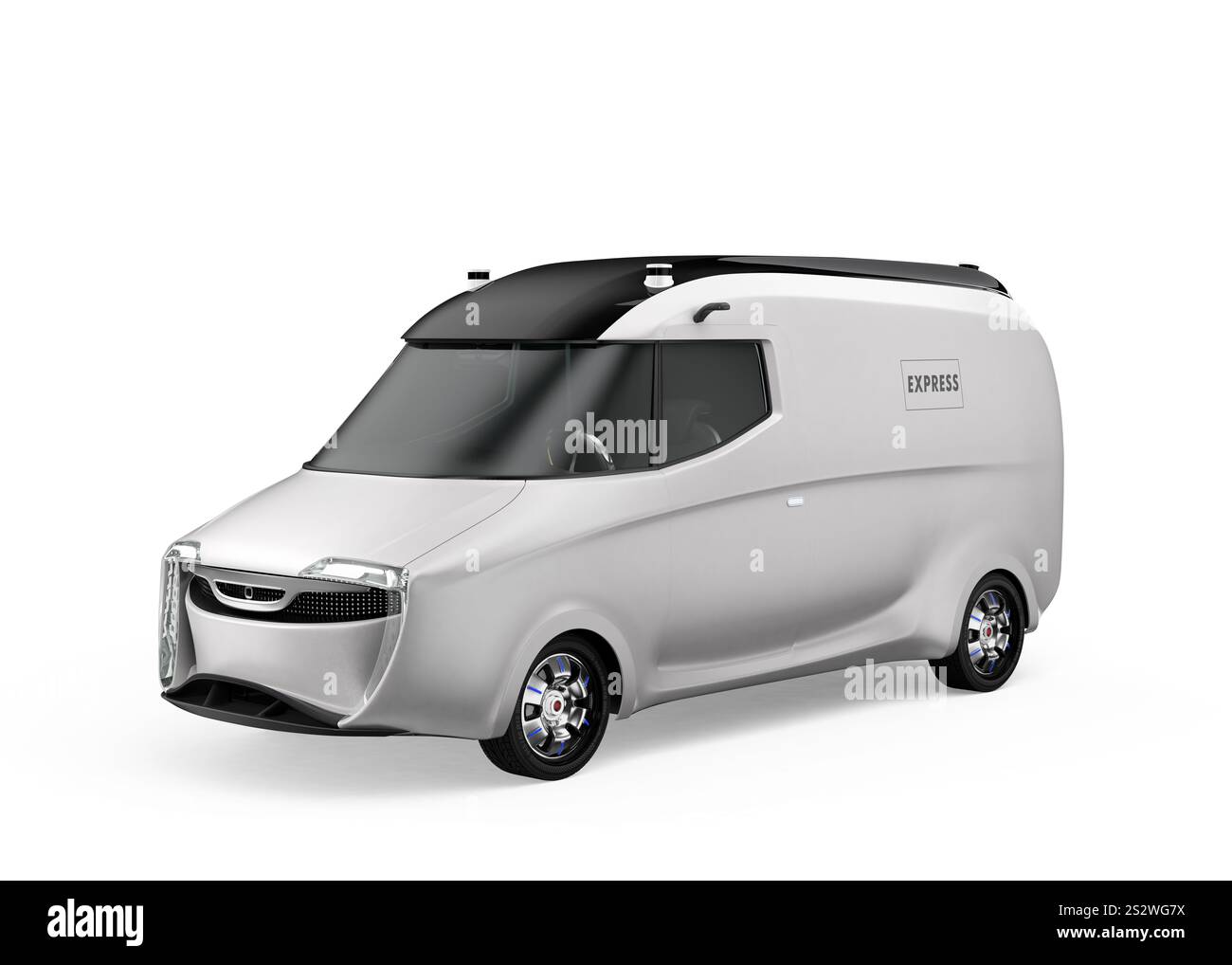 Image of an automated delivery van. Original design Stock Photo - Alamy