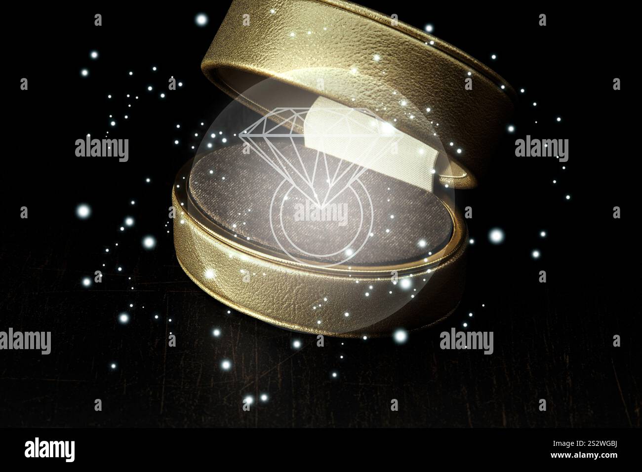 Empty box Diamond wire frame Stock Photo - Alamy