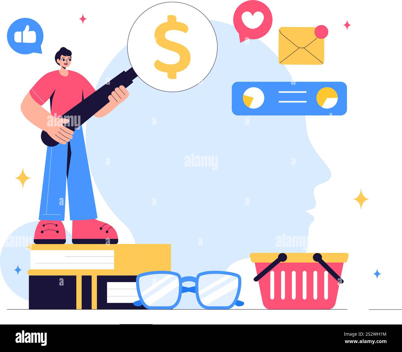 Trend Watcher Vector Illustration featuring a Specialist Monitoring ...