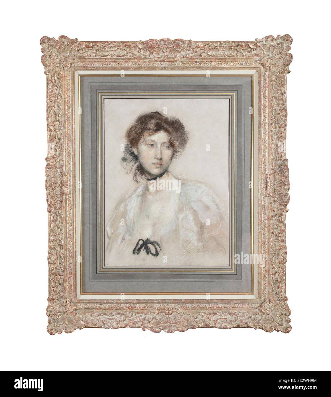 Francis William Carter - Bust portrait of a beautiful young lady ...