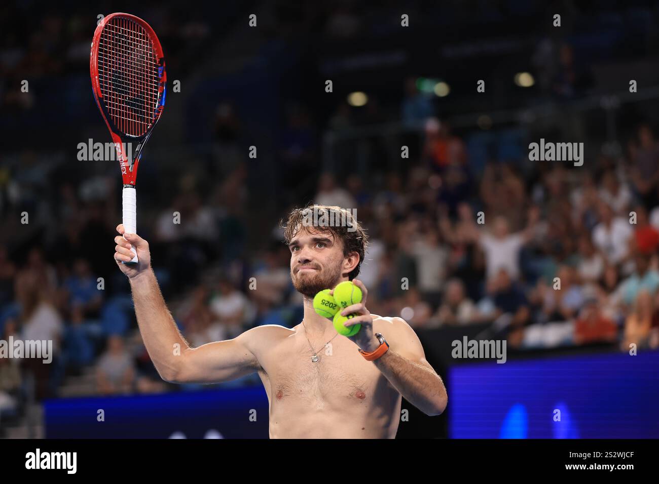 Sydney, Australia. 03rd Jan, 2025. Tomas Machac of Team Czechia hits ...
