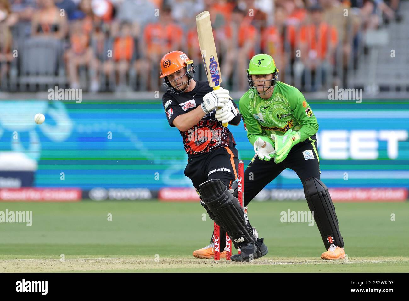 Perth, Australia. 03rd Jan, 2025. Matthew Hurst of the Scorchers bats ...