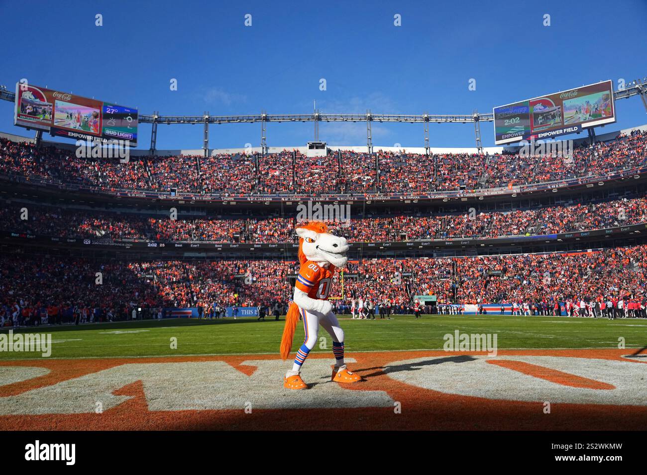 Denver Broncos mascot Miles prior to the game against the Kansas City ...