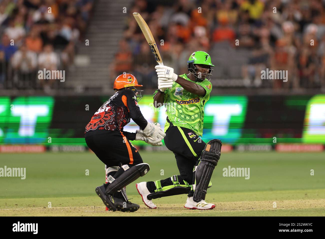 Perth, Australia. 03rd Jan, 2025. Sherfane Rutherford of the Thunder ...