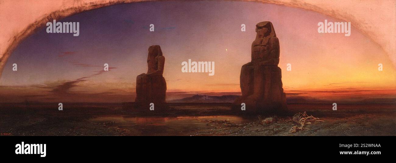 Frank Dillon - The Colossal Pair, Thebes (1856 Stock Photo - Alamy