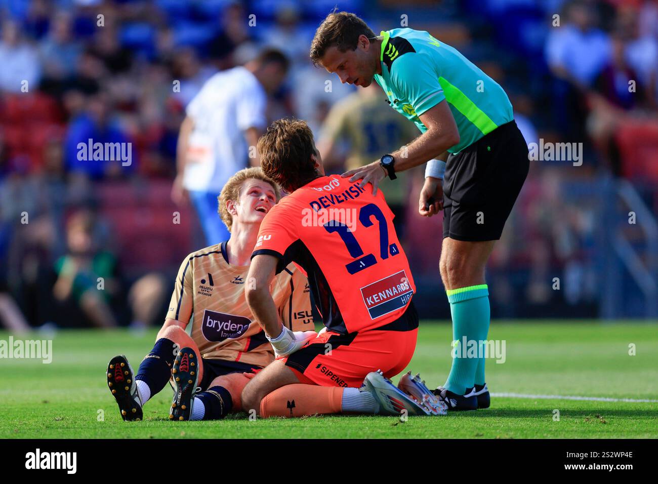Newcastle, Australia. 04th Jan, 2025. Harrison Meares of Sydney FC is ...