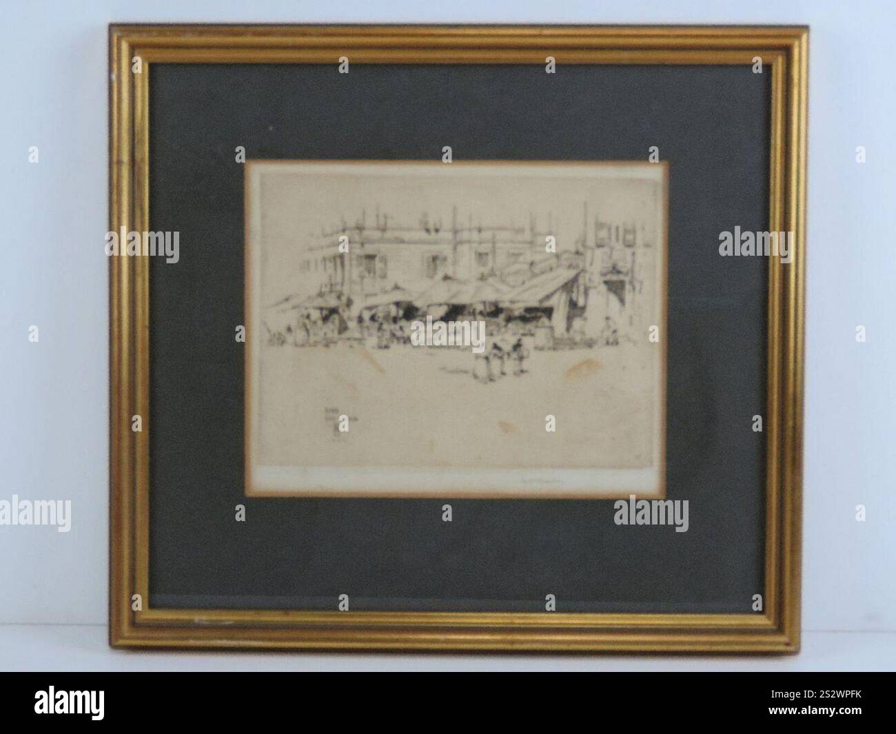 Frank Richards - , etching 1922 'Roma Scala di Spagna' (The Spanish ...