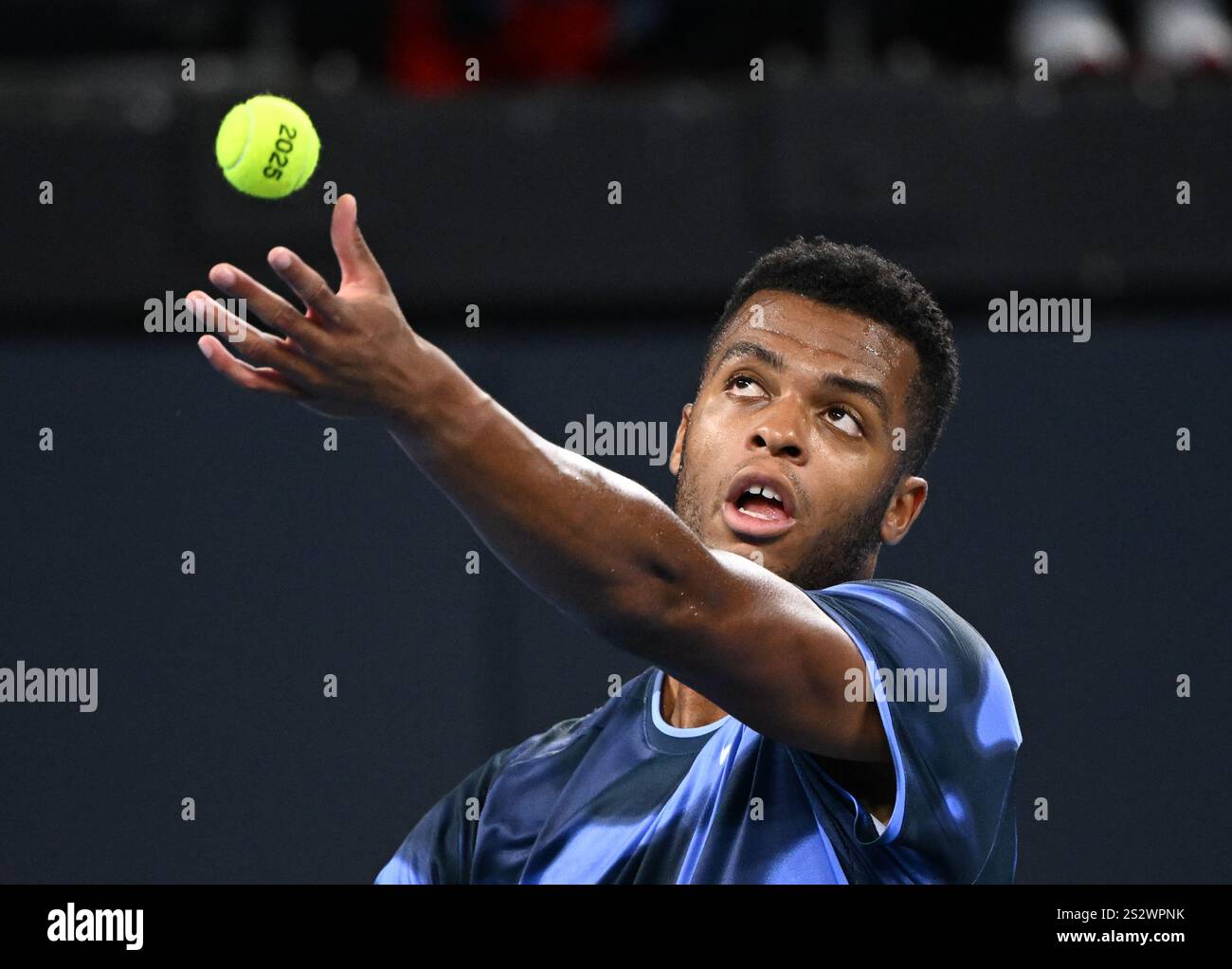 Giovanni Mpetshi Perricard of France in action during the Brisbane International semi-final ...