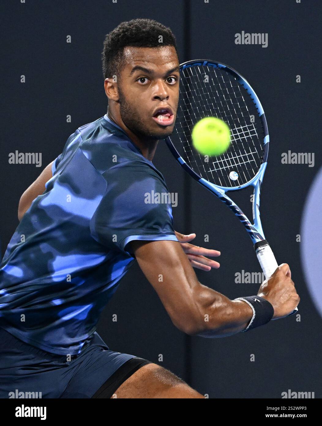 Brisbane, Australia. 04th Jan, 2025. Giovanni Mpetshi Perricard of France in action during the ...