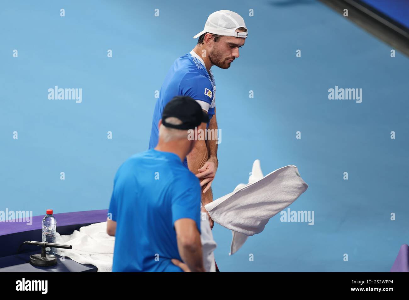 Sydney, Australia. 04th Jan, 2025. Tomas Machac of Team Czechia throws ...
