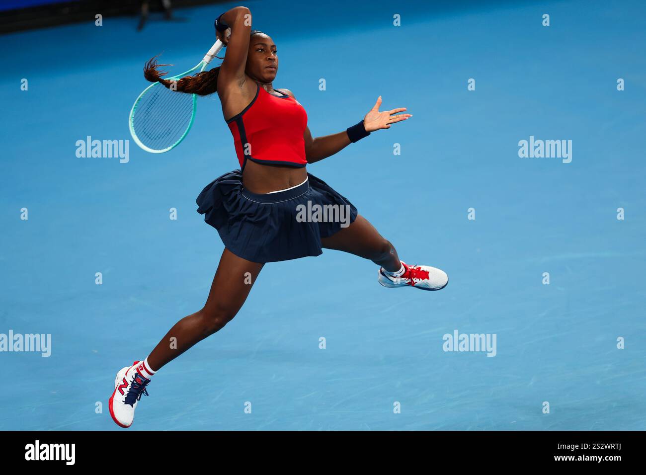 Sydney, Australia. 05th Jan, 2025. Coco Gauff of Team USA plays a ...