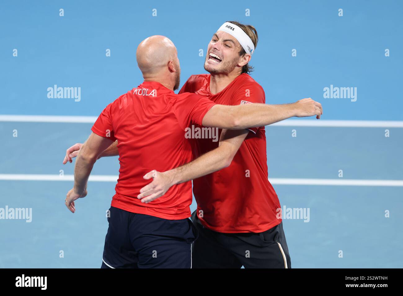 Sydney, Australia. 05th Jan, 2025. Taylor Fritz of Team USA plays ...
