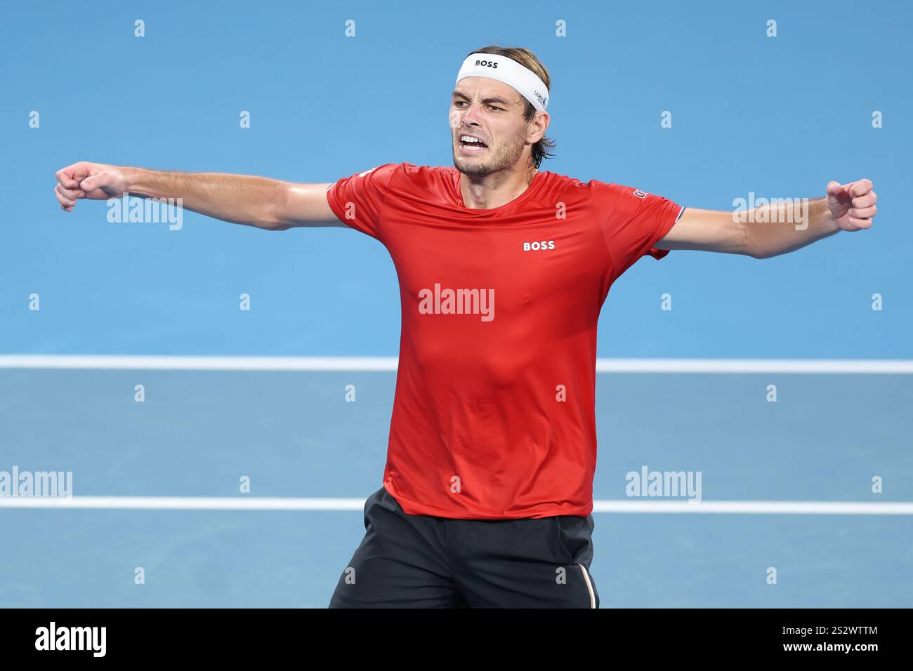 Sydney, Australia. 05th Jan, 2025. Taylor Fritz of Team USA plays ...