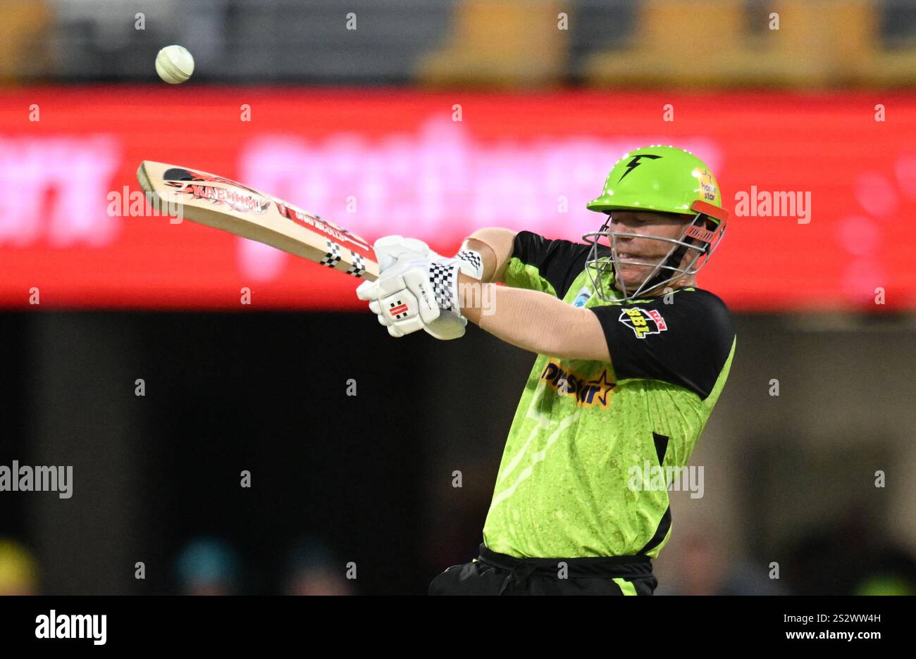 David Warner of the Thunder in action during the Big Bash League match ...