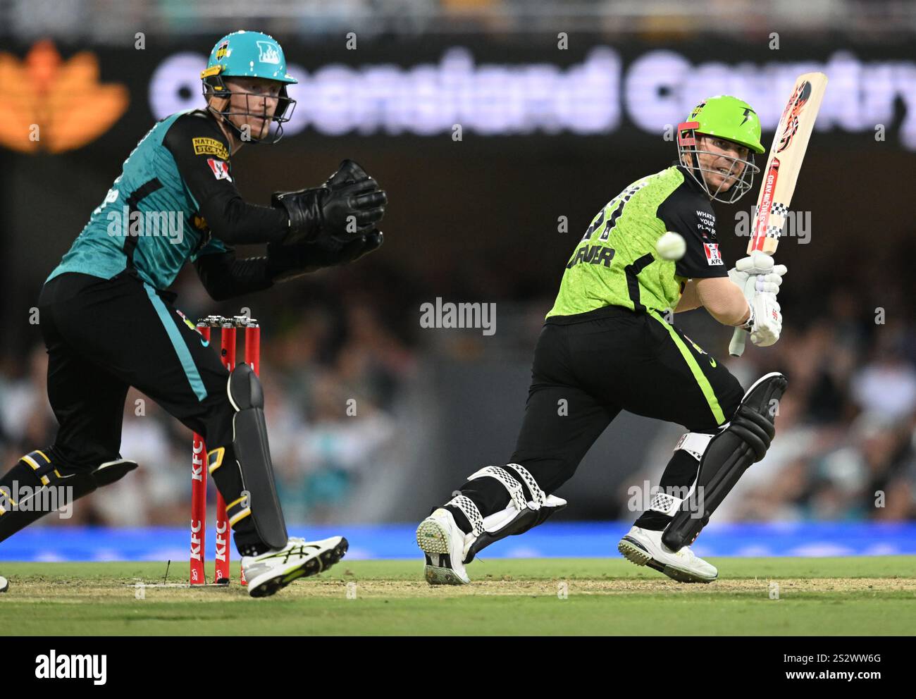 Brisbane, Australia. 06th Jan, 2025. David Warner (right) of the ...