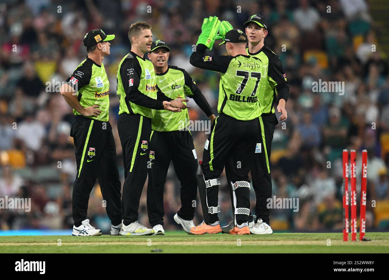 Brisbane, Australia. 06th Jan, 2025. Lockie Ferguson (centre) of the ...