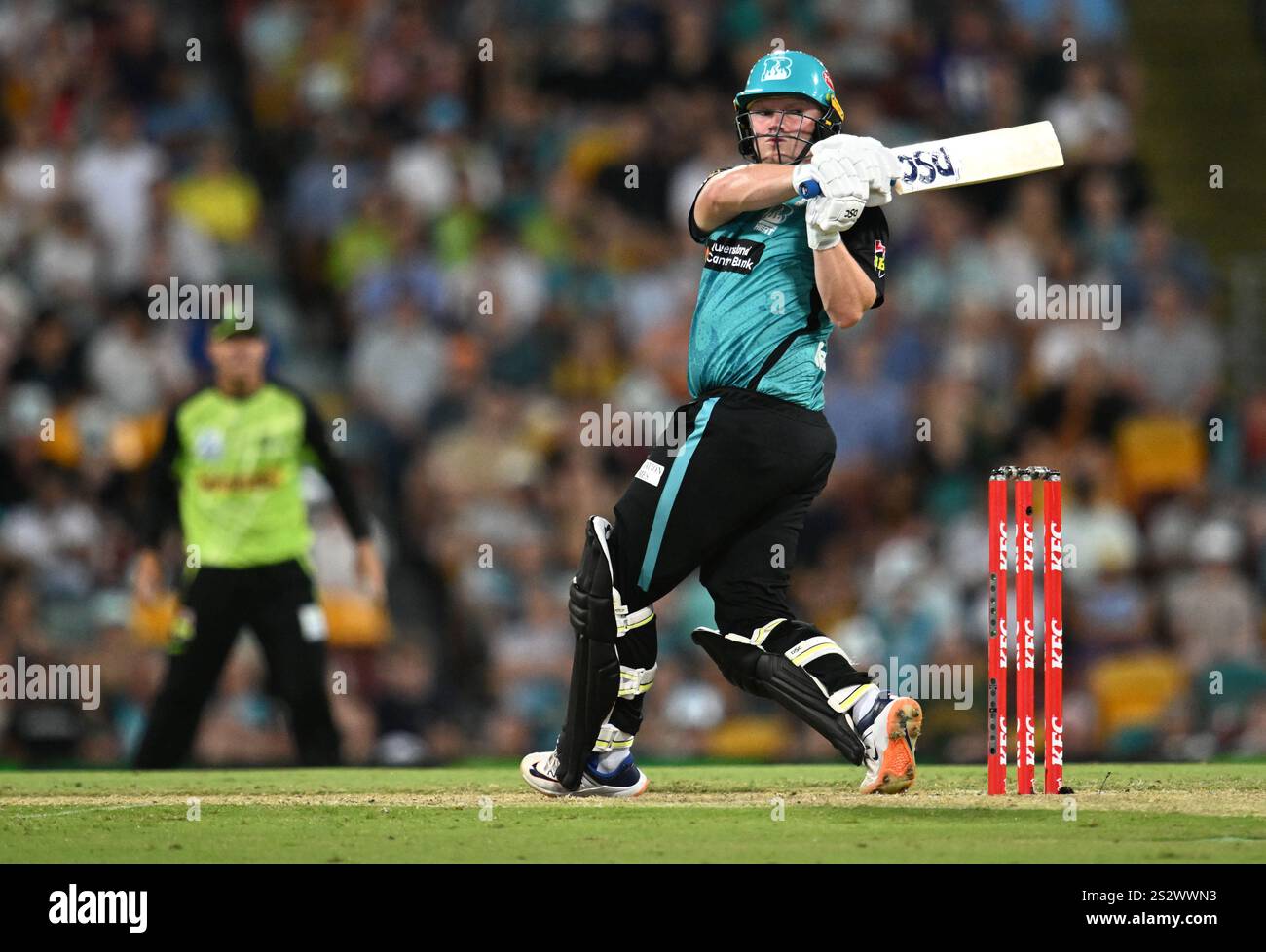 Max Bryant of the Heat in action during the Big Bash League match ...