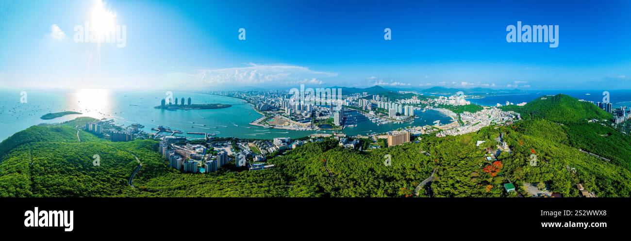 Beautiful scenery of Phoenix Island in Sanya, Hainan on a sunny ...