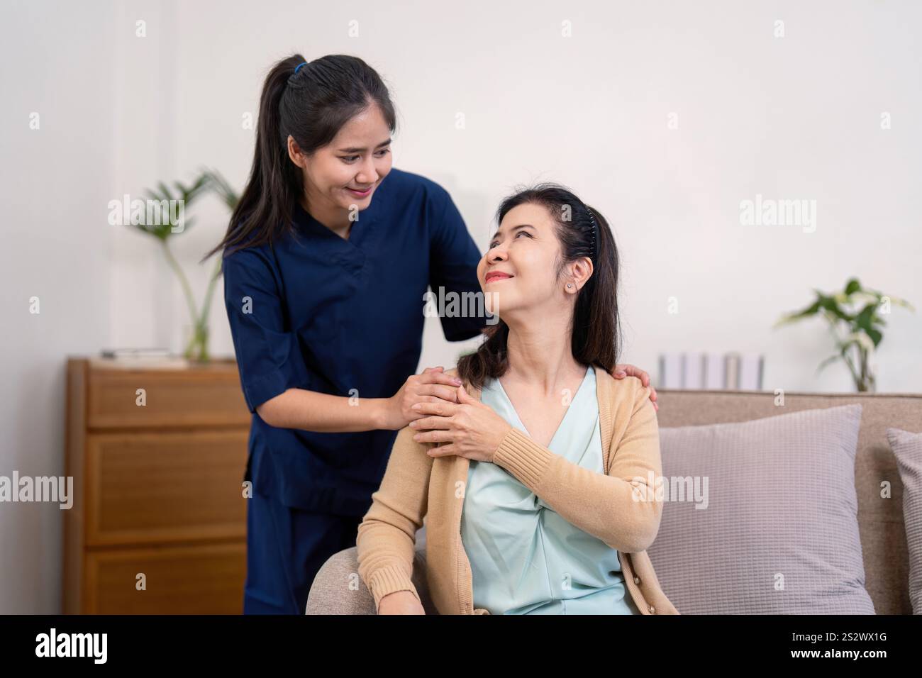 Caring interaction between healthcare worker and patient homely setting ...
