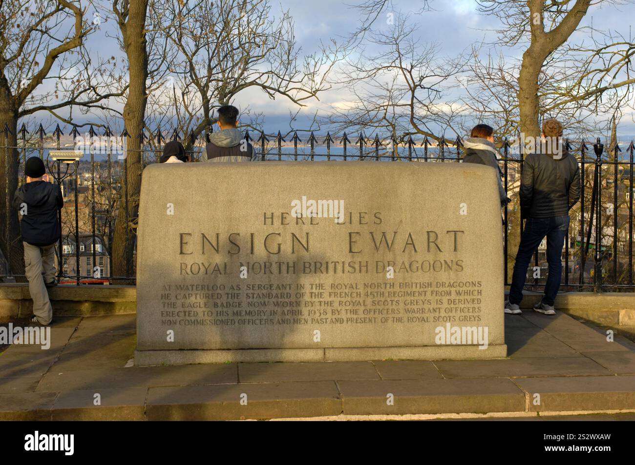 Ensign Ewart memorial, Edinburgh Castle esplanade, Edinburgh, Scotland ...