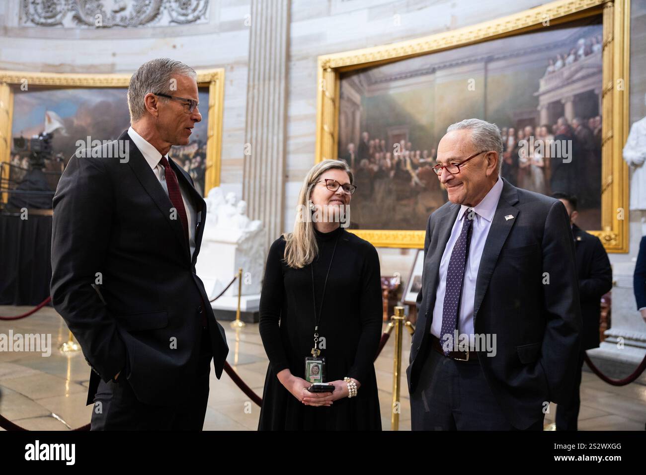 Senate Majority Leader John Thune (R-S.D.) and Senate Minority Leader ...