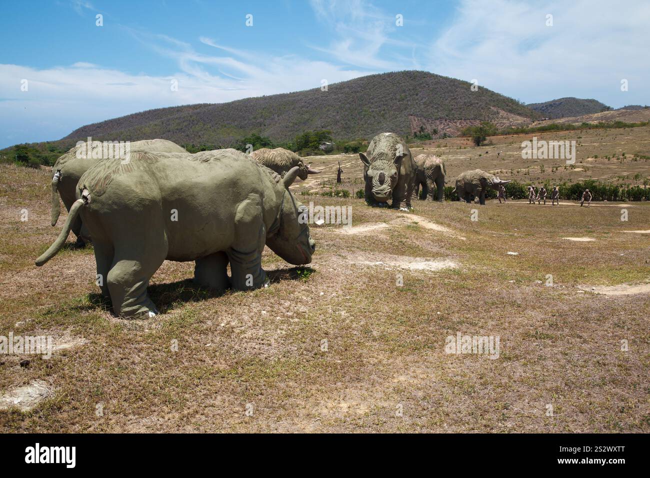 The Valle de la Prehistoria (prehistoric valley) park with dinosaurs ...