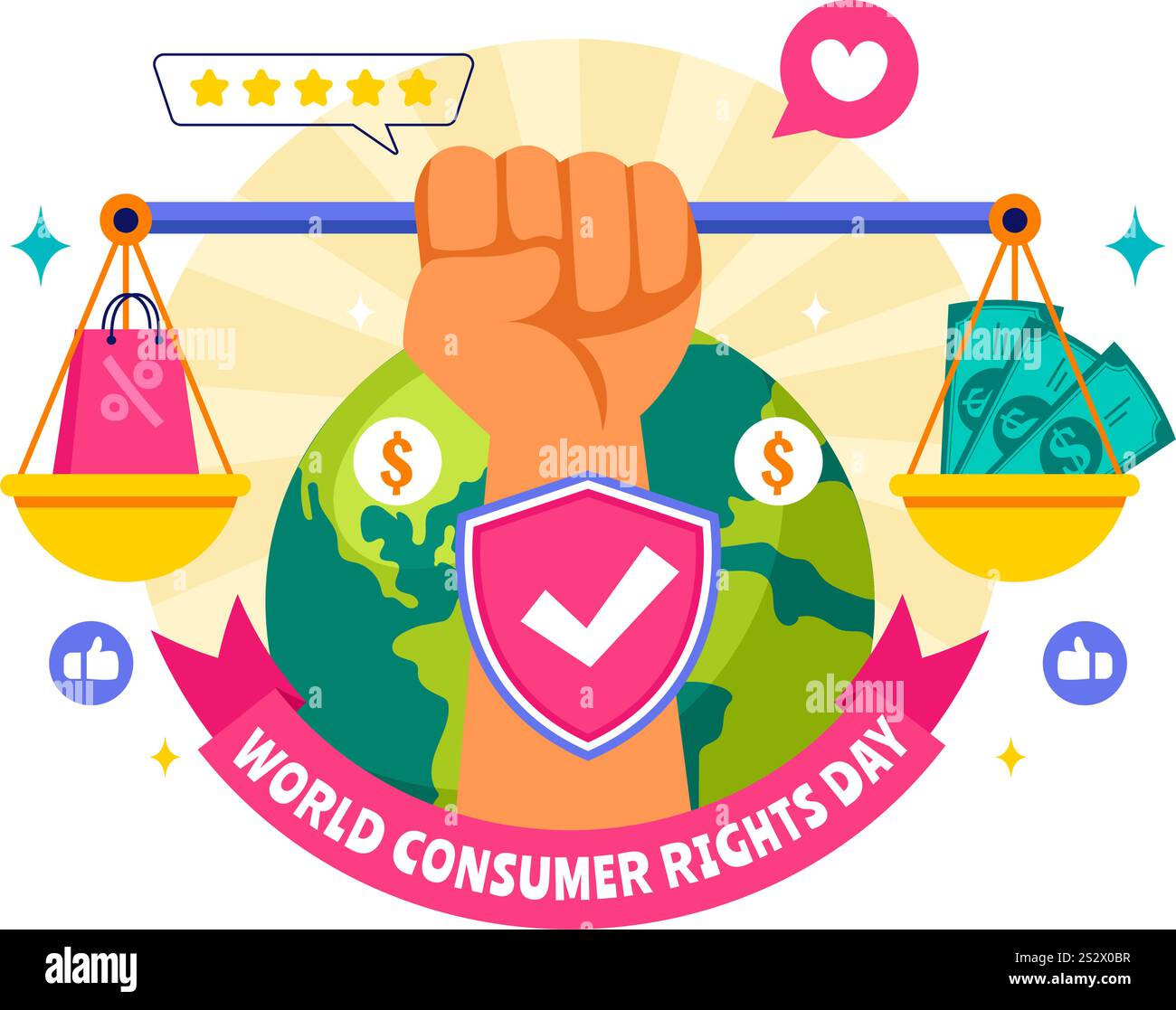 World Consumer Rights Day Vector Illustration on 15 March, Featuring ...