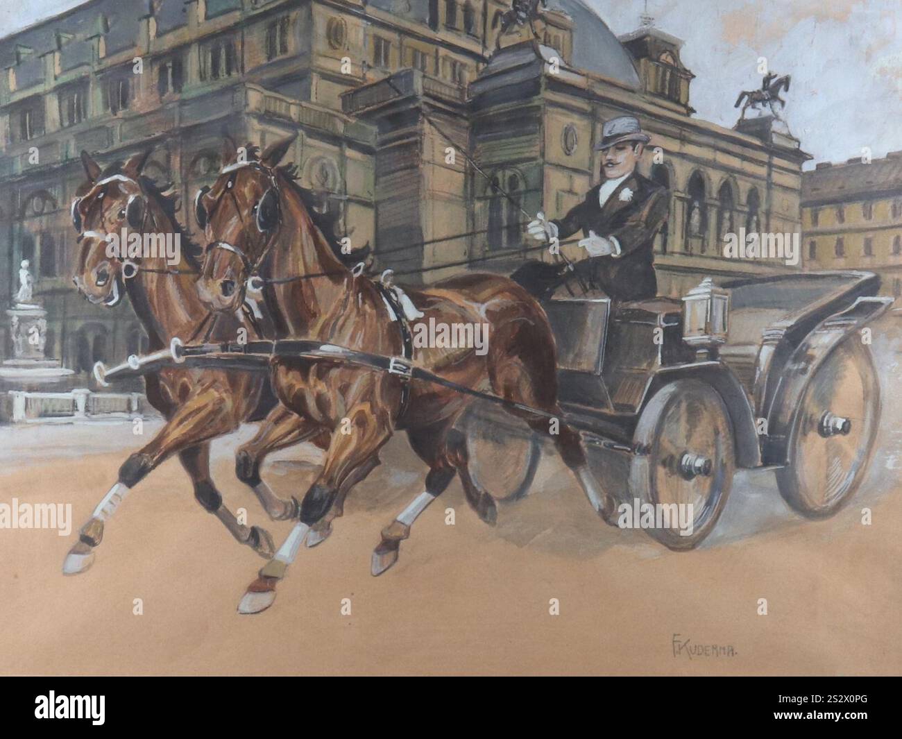 Franz Kuderna Fiaker vor der Wiener Oper Stock Photo - Alamy