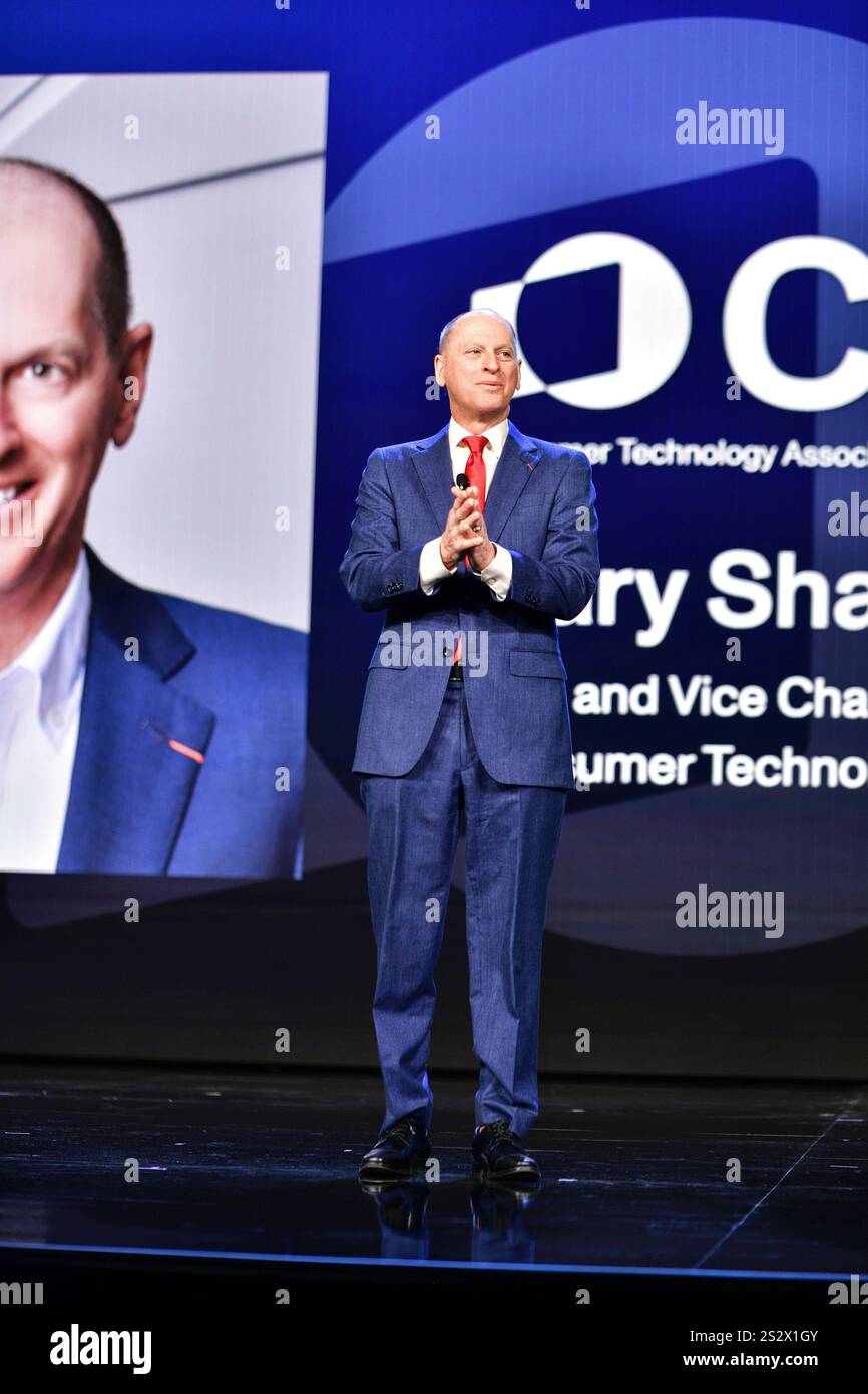 LAS VEGAS, Nevada - Gary Shapiro speaking at the Panasonic Keynote ...