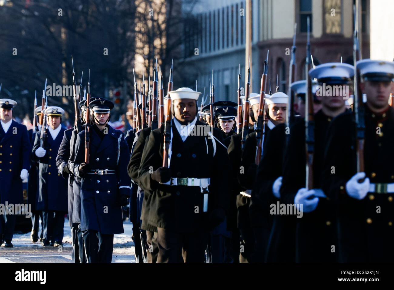 Soldiers of various formations march, as The U.S. Army's Caisson ...