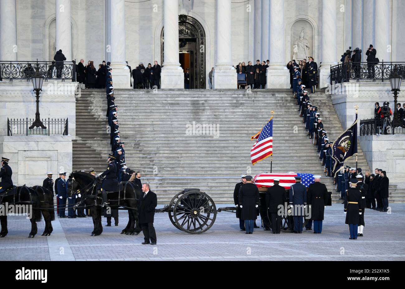 WASHINGTON, DC - JANUARY 7: The casket of former President Jimmy Carter ...