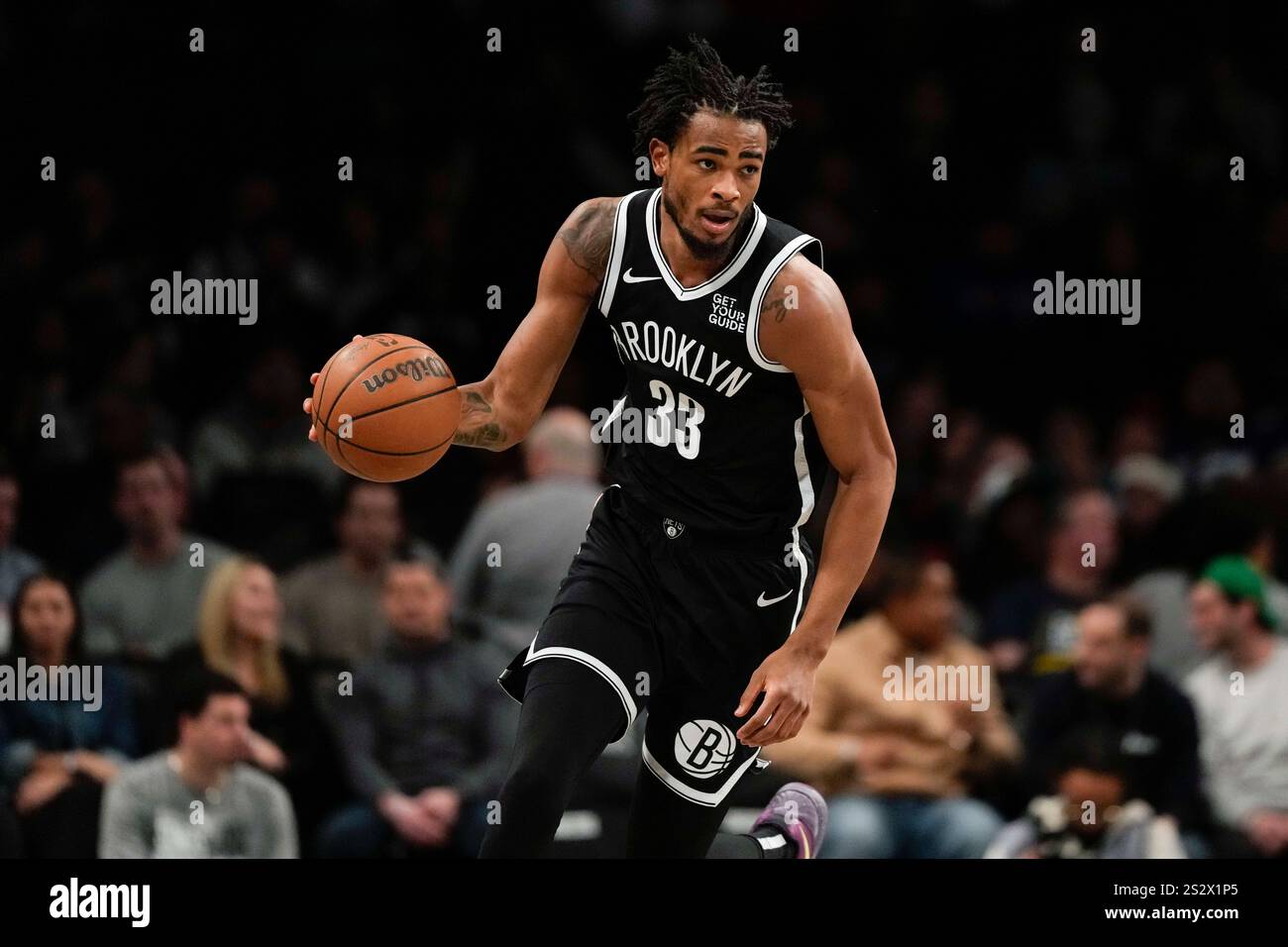 Brooklyn Nets' Nic Claxton (33) during the first half of an NBA ...