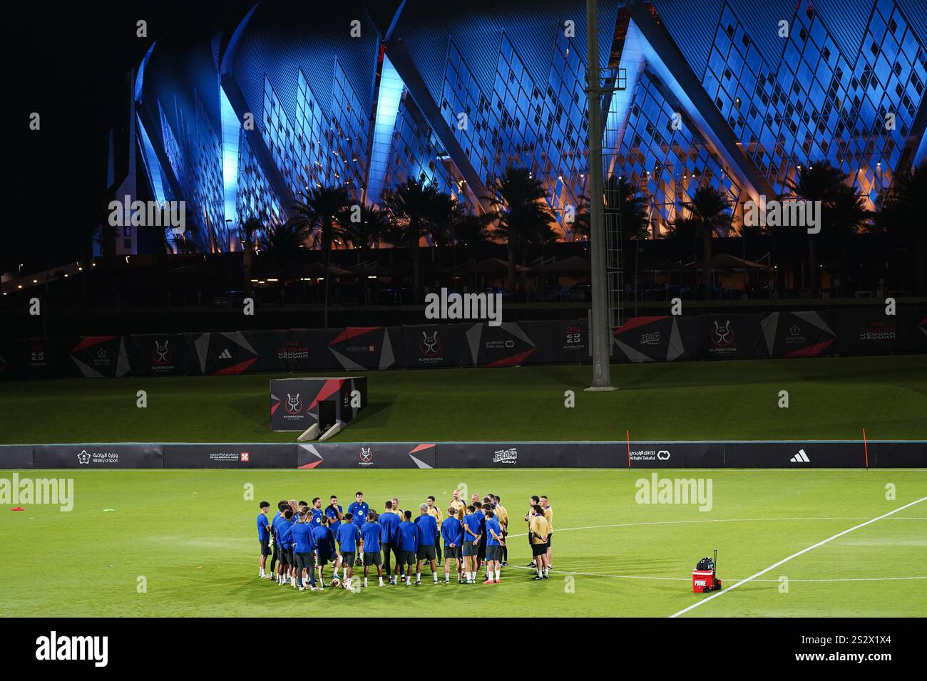 FC Barcelona players participate in the last training session before ...