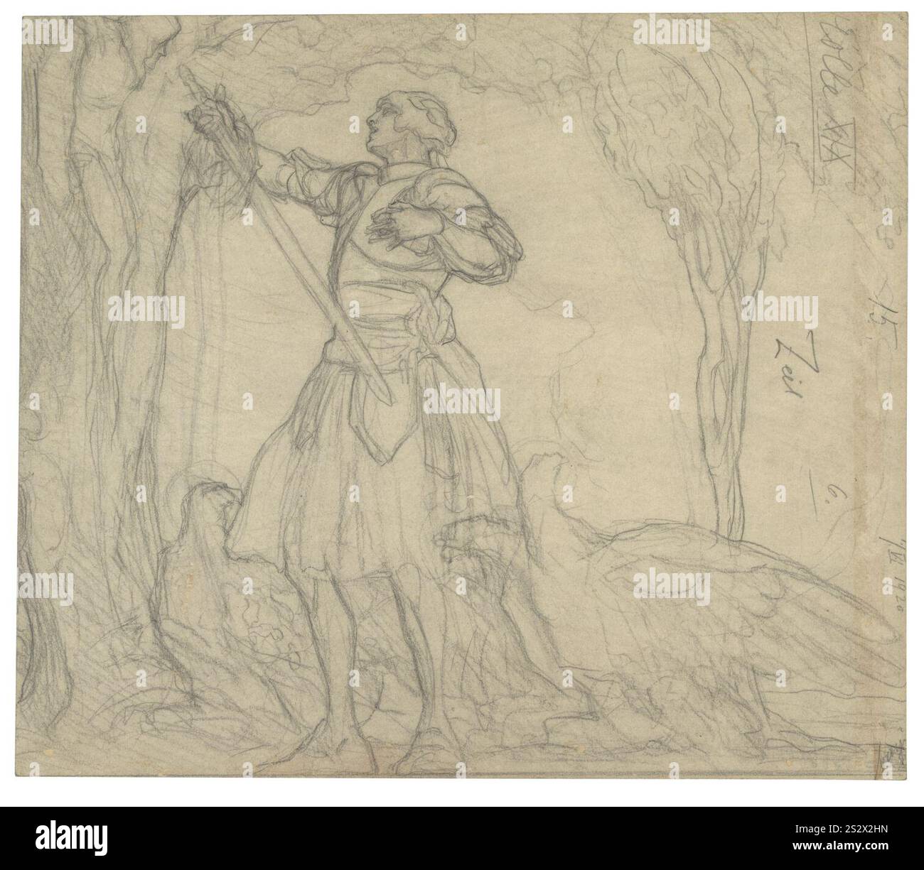 Franz von Bayros - A knight before a vision of Christ Stock Photo - Alamy