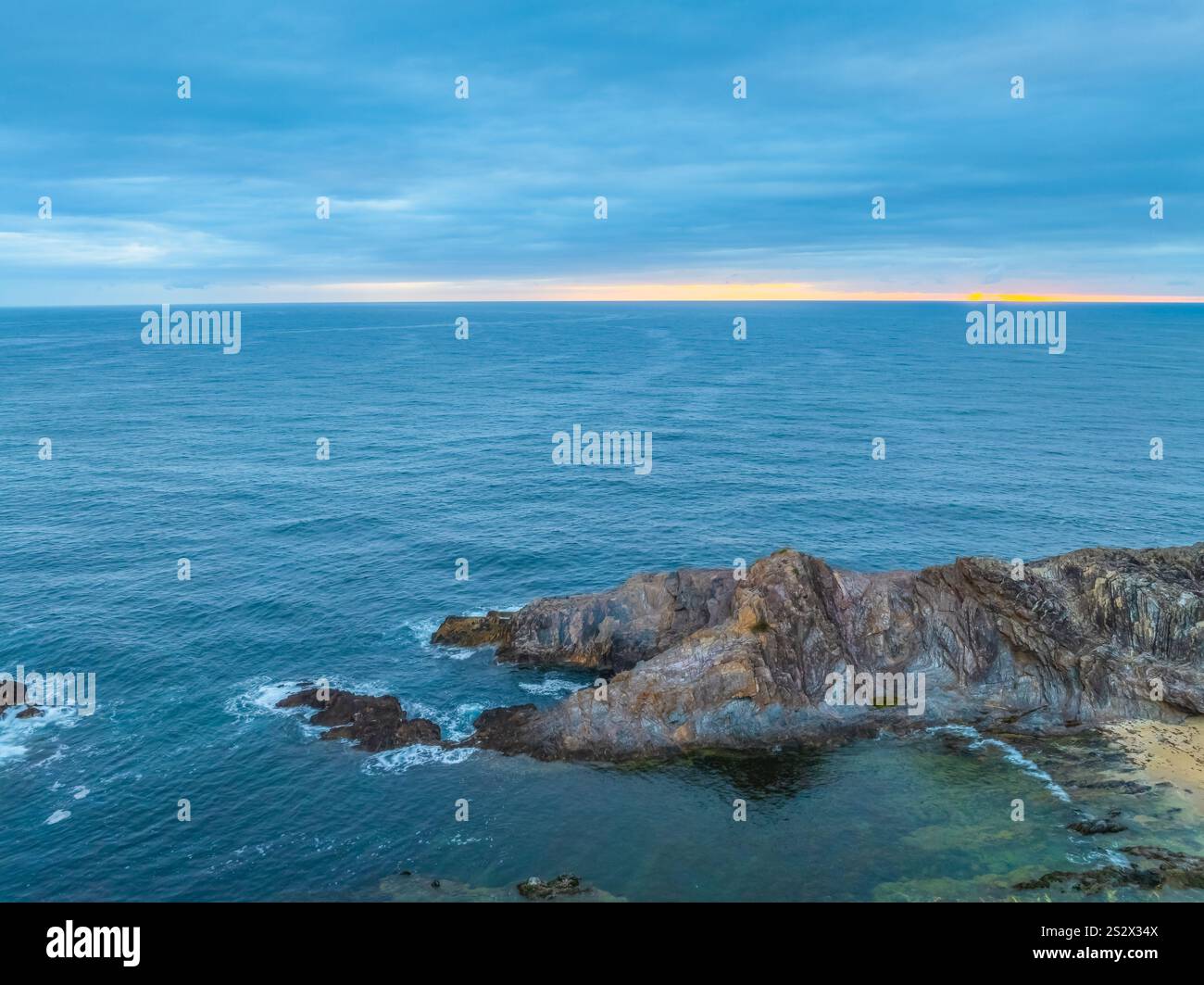 Daytime aerial seascape at Guerilla Bay on the South Coast of NSW ...