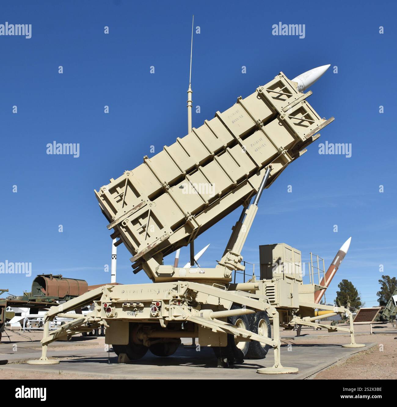 A MIM-104 Patriot mobile interceptor missile surface-to-air missile ...