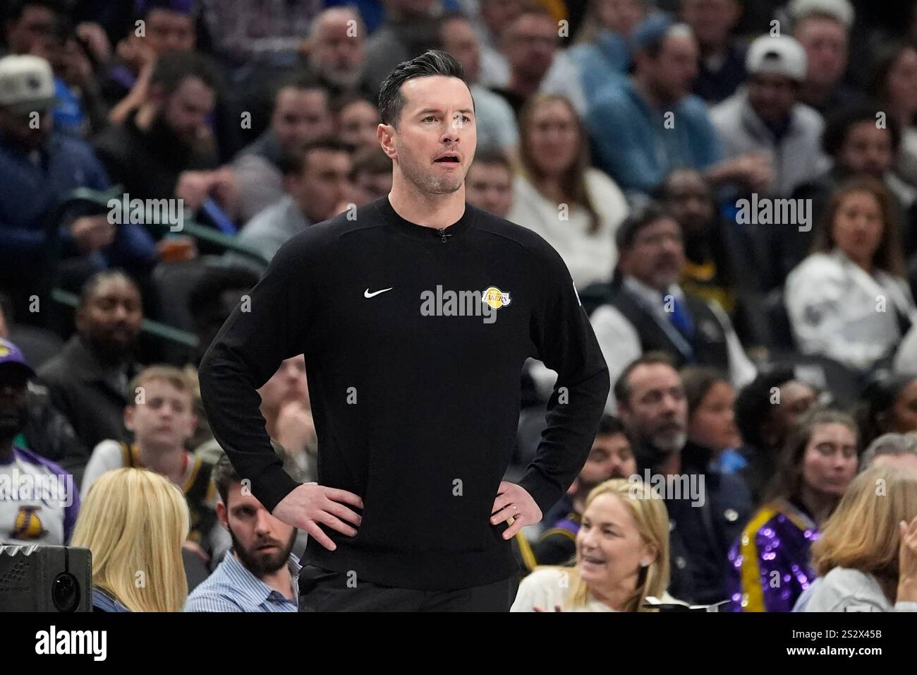 Los Angeles Lakers head coach J.J. Redick looks on during the first ...