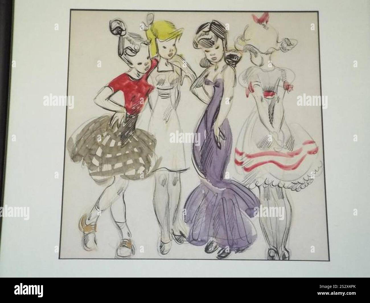 Fred Moore - Wonderful Pen, Ink and Watercolor illustration of Four ...
