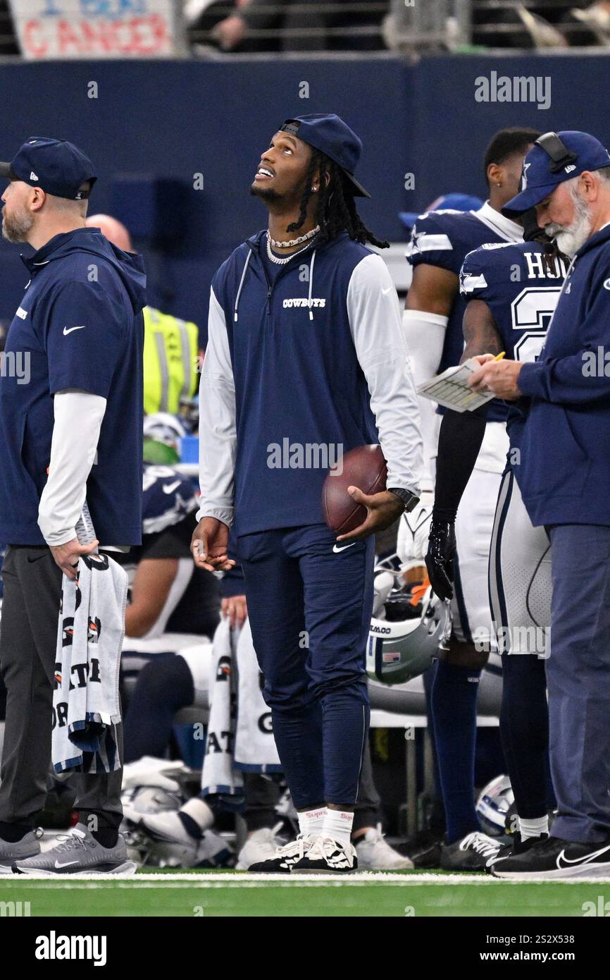 Dallas Cowboys wide receiver CeeDee Lamb looks on from the sidelines ...