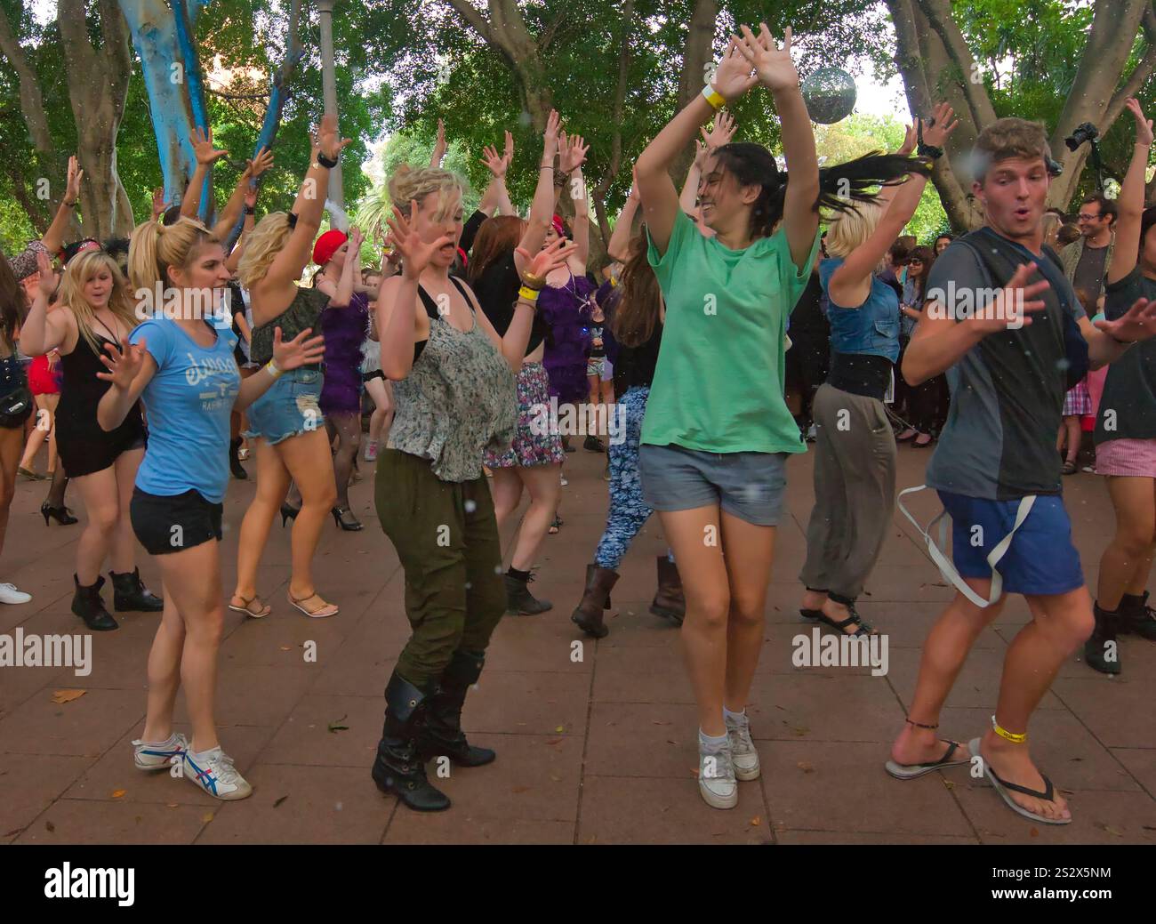 Sydney, Australia. January, 2011 A flash mob dance in celebration of ...