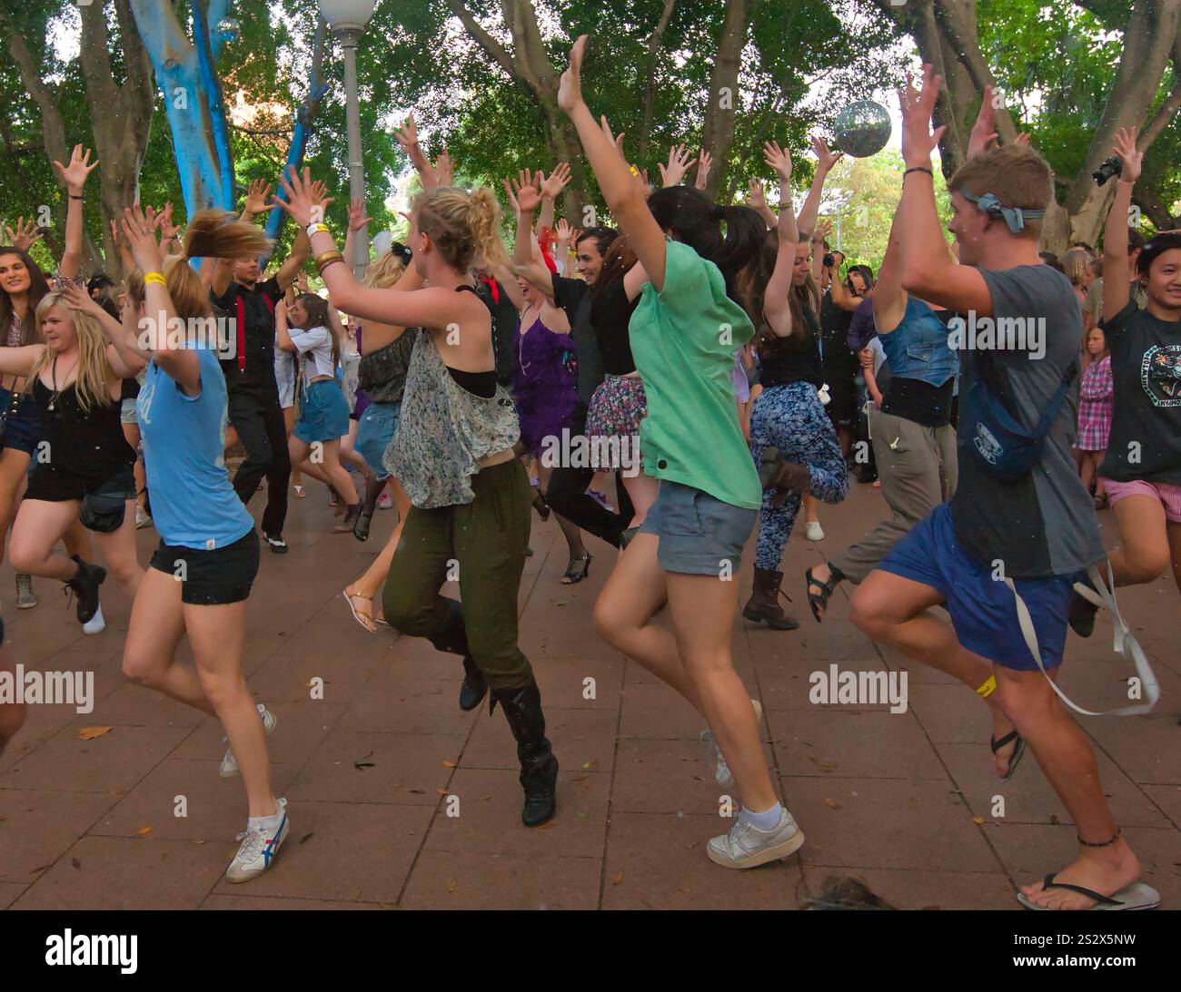 Sydney, Australia. January, 2011 A flash mob dance in celebration of ...